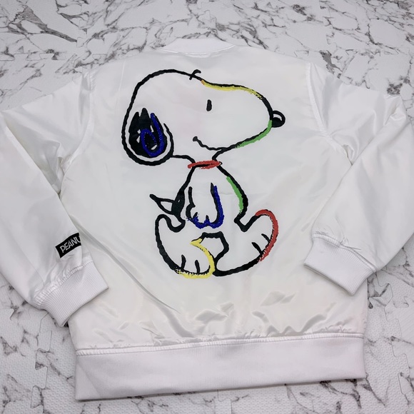 Peanuts | Jackets & Coats | Mens Snoopy White Satin Jacket | Poshmark